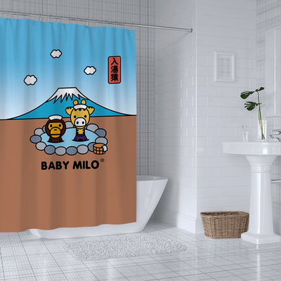 卡通可定制装饰挂布防水浴帘窗帘