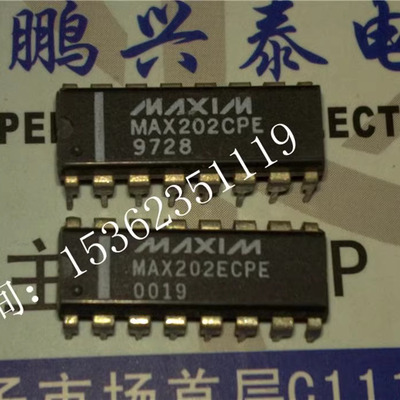 MAX202CPE MAX202ECPE 进口5V的RS-232接口与0.1uF外部电容收发器