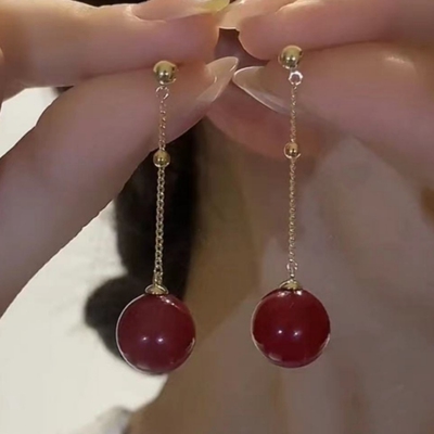 网红超仙长款珍珠耳环女复古耳坠