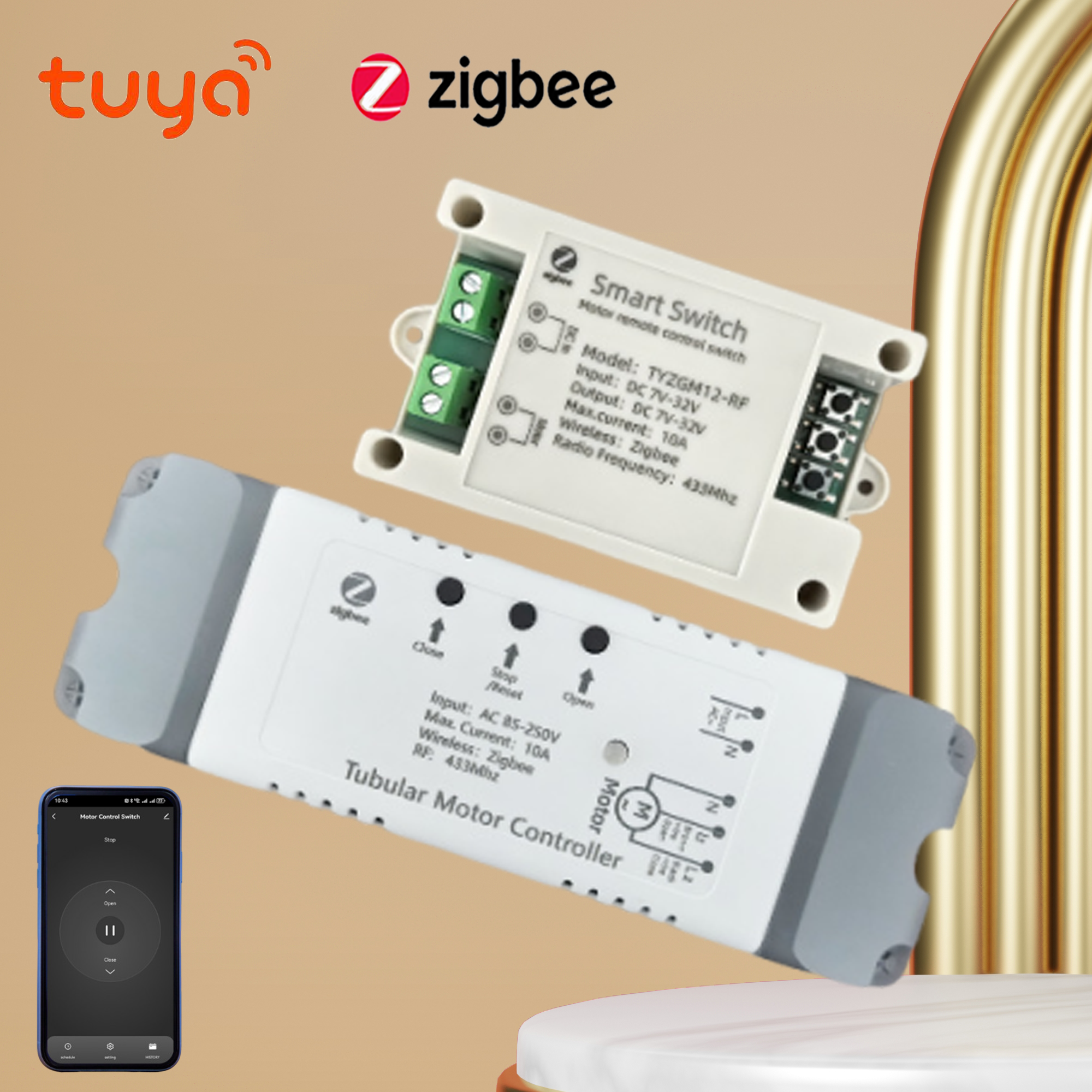 Tuya涂鸦智能正反转控制模块Zigbee低压直流电机高压交流定时开关