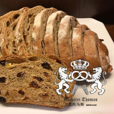 4种果干水果黑麦面包低脂低卡素食粗粮Mixed fruit rye bread250g