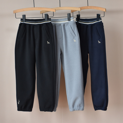 25年秋冬新款男女中大童蚕丝羊毛加厚弹力保暖休闲裤束脚裤3018