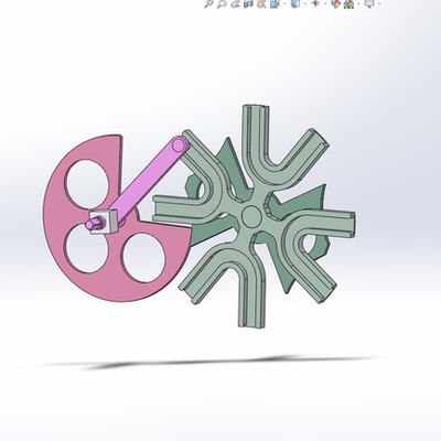 255.间歇旋转运动solidworks2020模型带约束和运动仿真参数