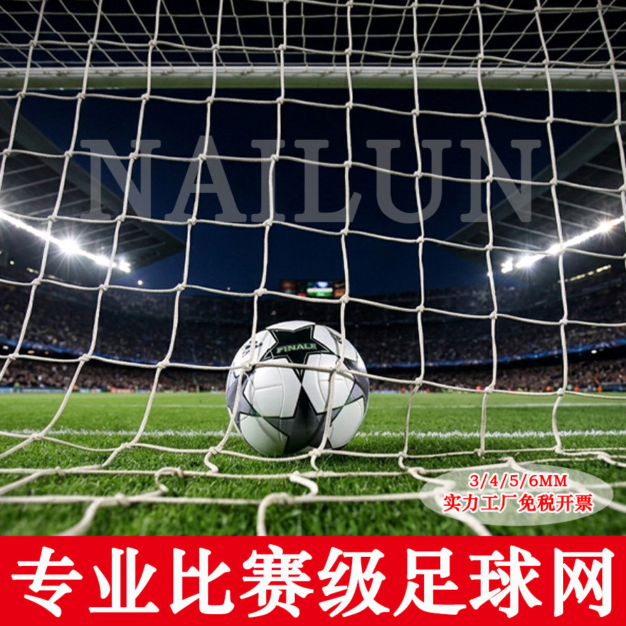 11人制耐纶加粗足球网全新聚乙烯PE耐日晒雨淋标准足球球门网