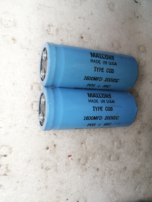 拆机 美国摩罗利 MALLORY 200V 1600UF 螺丝脚电容