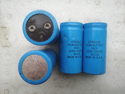 拆机美国思碧SPRAGUE 36DX系列 200V 2000UF 螺丝脚高压发烧电容