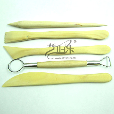 DOSN泥塑工具 泥塑刀 美术用品|5件泥塑刀|陶泥工具 木刀