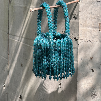 【CILI CLUTCH 】烟雨江南  复古仿石纹长流苏个性旗袍造型手提包