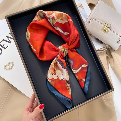 上海故事红色丝巾妈妈款女2025新款真丝方巾礼盒送长辈丝绸围巾女