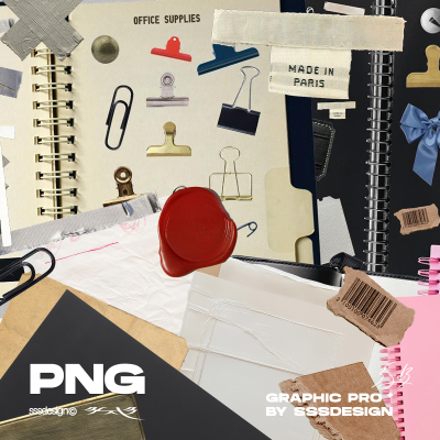 3SD3 文艺复古真实质感做旧肌纹理便签纸手账元素拼图PNG图片素材