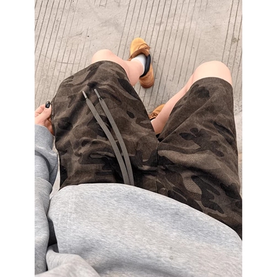 夏季重磅纯棉迷彩工装五分短裤