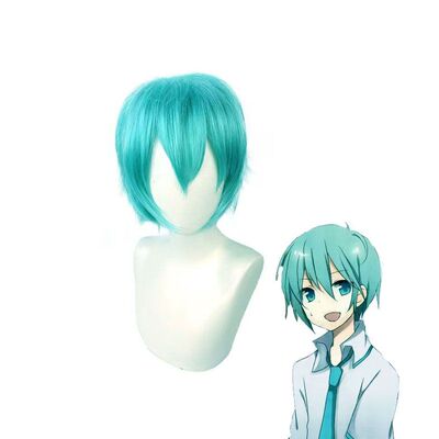 恋爱战争男cos假发 万用 混绿色cos假发mikuo 反翘男假毛