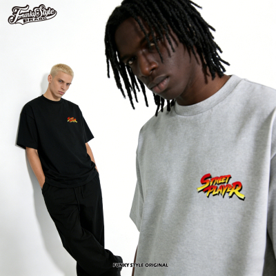 美式复古宽松纯棉短袖潮T