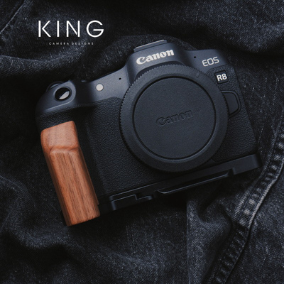 【全绒布保护】佳能EOS R8相机原木手柄铝合金底座阿卡快装佳能r8