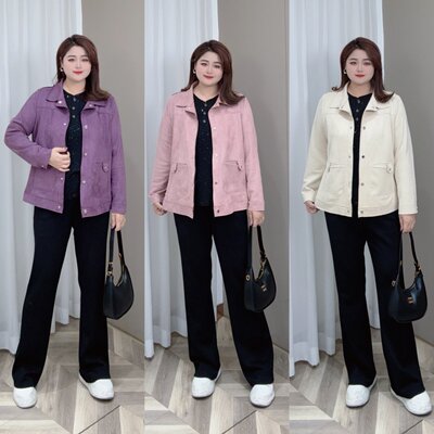 PWD32695【仅外套】2025年春大码高级感休闲外套【衣长70】