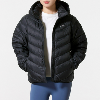 幸运叶子|Nike耐克女士连帽短款羽绒服轻薄运动休闲外套HV5106