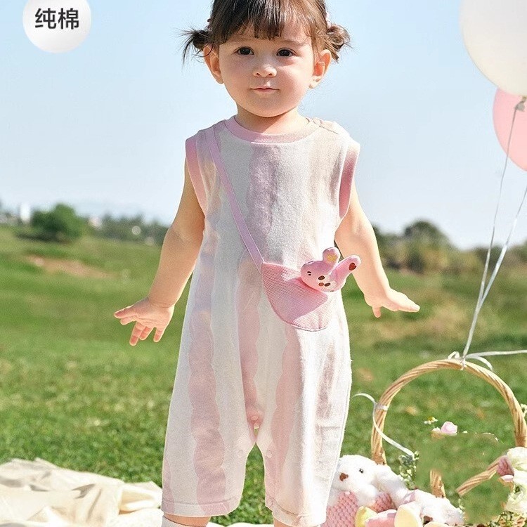 婴幼儿连体衣纯棉女夏天薄款家居服夏季全棉家居服