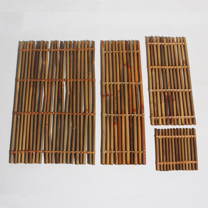 复古式竹排棕竹茶杯垫竹排壶垫杯垫手工编织竹质特色平排竹制工艺_虎窝淘