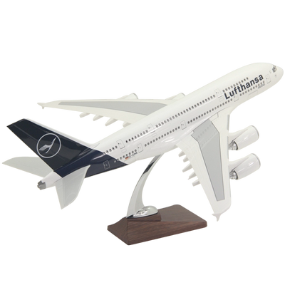 飞机模型空客A380-800新款德国汉莎航空客机礼品摆件镂空工艺45cm