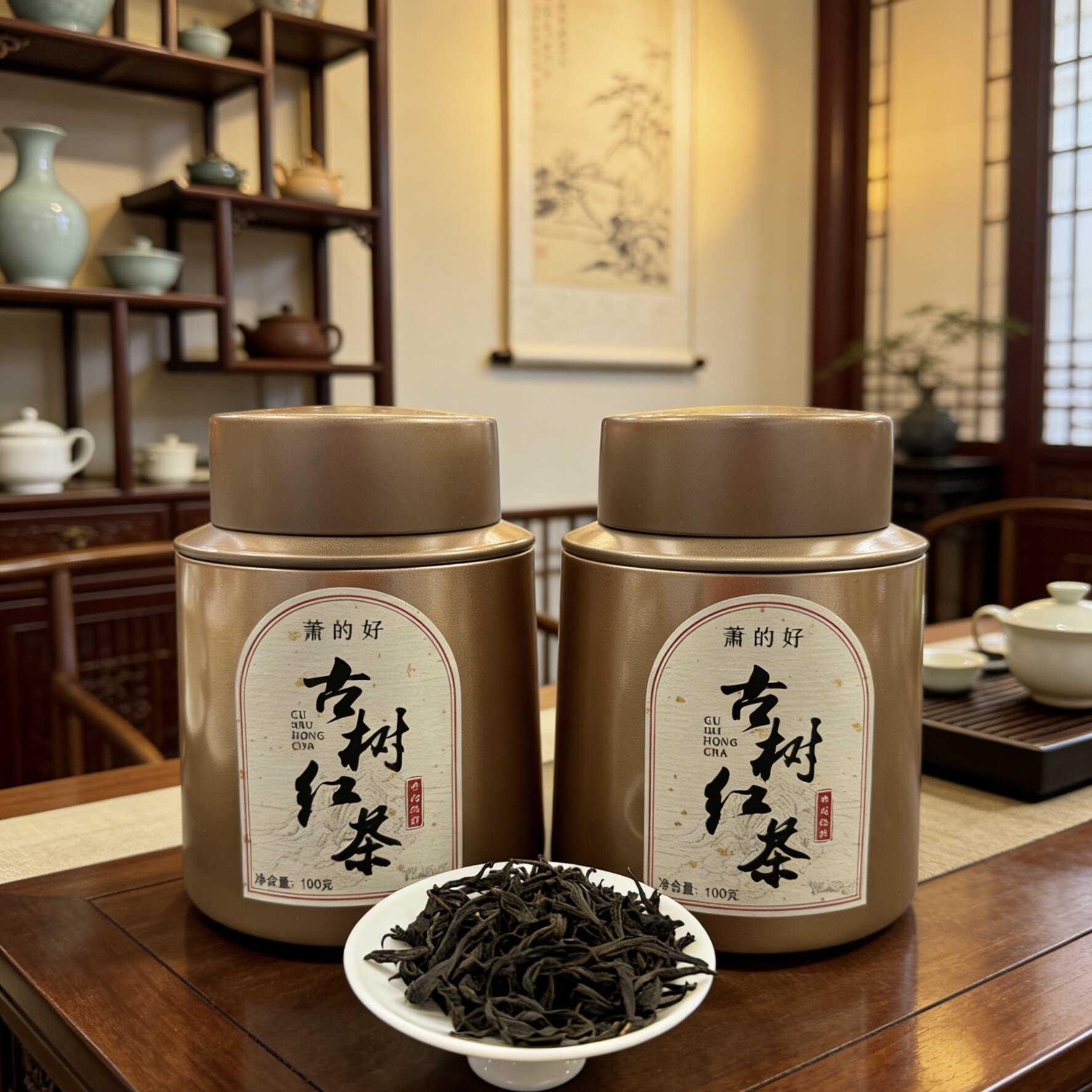 2026萧的好古树红茶浓香型花果香蜜香春新茶罐装100克