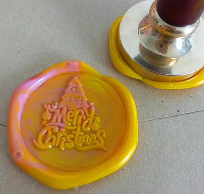 原创火漆印章信封封口礼品圣诞树