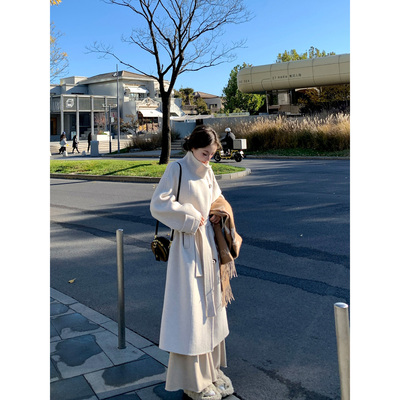 柏林纪事立领长款双面呢