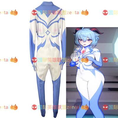 动漫游戏成人女款星月-光之战姬甘雨Cosplay扮演连体紧身衣扮演服