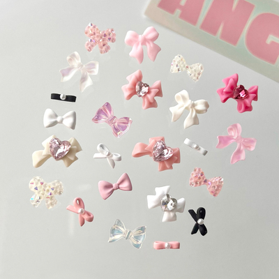 芭比蝴蝶结美甲饰品指甲装饰