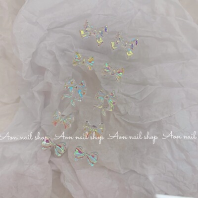 AONNAIL美甲极光蝴蝶结饰品美甲饰品飘带蝴蝶结网红爆款美甲装饰