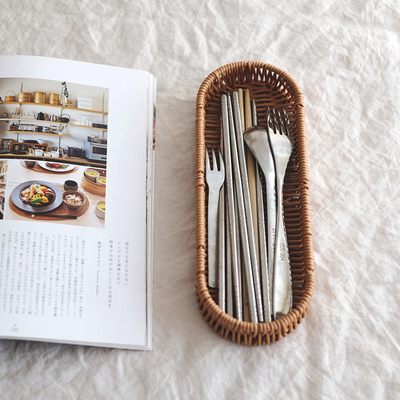 日式桌面收纳筐餐具收纳篮