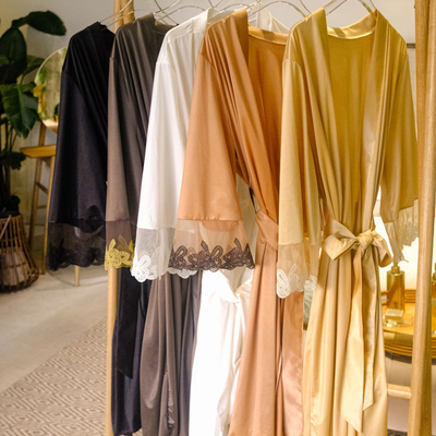 訫心SA3010性感法式诱惑绣花镂空奢华牛奶美丝吊带裙配套睡袍