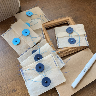 个性化定制礼品袋自制复古做旧手工半透明小口袋个性定制包装素材
