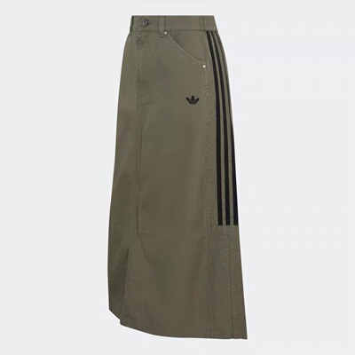 Adidas三叶草26年夏季新款女款抽绳运动半身裙伞裙长裙LE8298