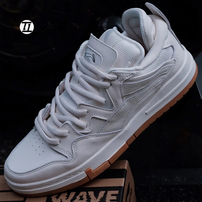 李宁LINing惟吾PRO系列新款白生胶底低帮男女休闲板鞋 AETR005_虎窝淘