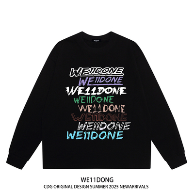 WE11DONE宽松纯棉长袖t恤男女