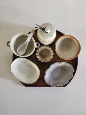 景德镇高温釉下彩粗陶一人食餐具月子餐餐具减脂餐具家庭分餐碗盘