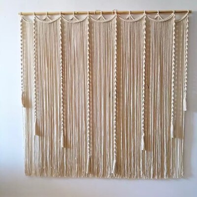 手工编织门帘窗帘隔断挂毯波西米亚棉绳macrame北欧ins编织文艺毯