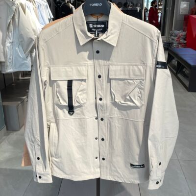 探路者衬衫男23春夏款户外旅行简约纯色防水衬衫外套TAEECL81313