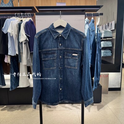 CKJeans复古布标牛仔衬衫