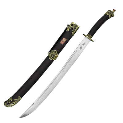 龙泉宝剑腾龙绣春刀花纹钢鸡翅木