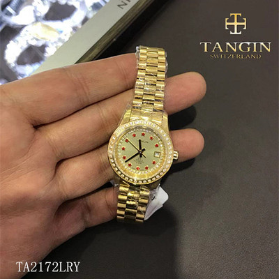 tangin瑞士金色情侣机械手表