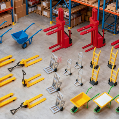 久安铁道 拼装模型 1:87 PREISER 17107 各式手动叉车 拖车