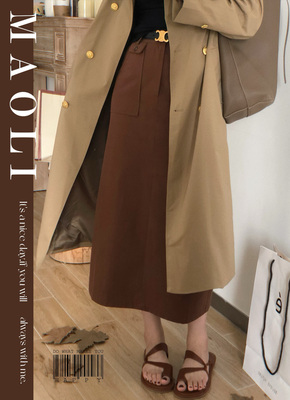 中长款半身裙显瘦直筒极简韩风