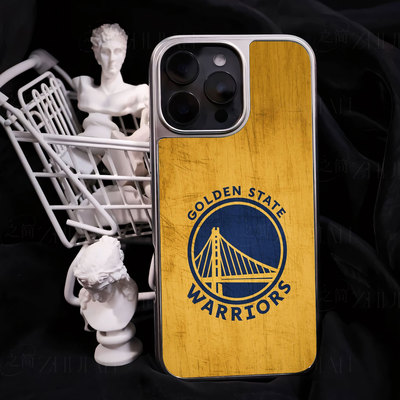 金州勇士队徽手机壳大孔电镀黑框碳纤纹二合一磁吸适用苹果17promax华为小米15PROPURA70ULTRAMATE60PROPLUS