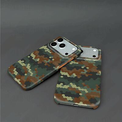六边形迷彩硬壳磨砂磁吸手机壳适用苹果iphone17promax华为VIVOX200PROMINI小米15PRO荣耀MAGIC8PROMATE60PRO