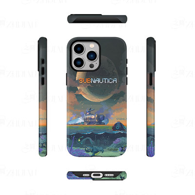 深海迷航像素磨砂磁吸手机壳大孔亮面硬壳适用苹果iphone18promax华为PURAXVIEW荣耀MAGIC7PRO华为NOVA7SE