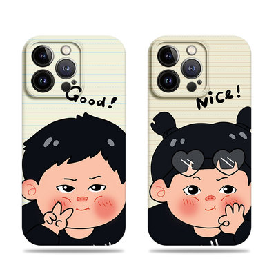 苹果17promax比耶胖胖男女菲林情侣手机壳适用苹果华为麦芒40IQOO11PROVIVOX200至尊IQOOZ9XVIVOY77E