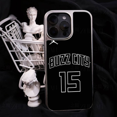 飞人15号队服手机壳大孔电镀黑框碳纤纹二合一磁吸适用苹果17promax华为小米14PROPURA70ULTRAMATE70PROPLUS