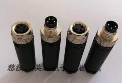 防水航空插头/插座连接器 M8 3P 4P针孔传感器接头 3芯4芯 baymak