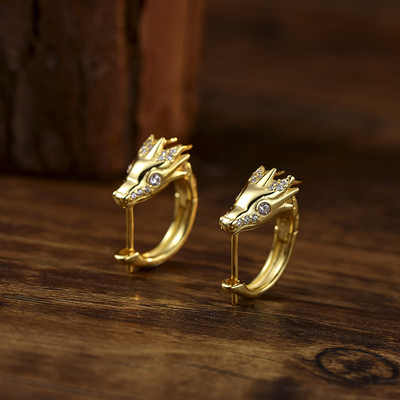 Dragon龙形镶钻S925银耳圈